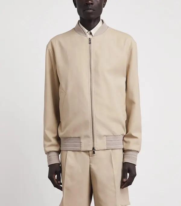 Isaia Cotton-silk Bomber Jacket