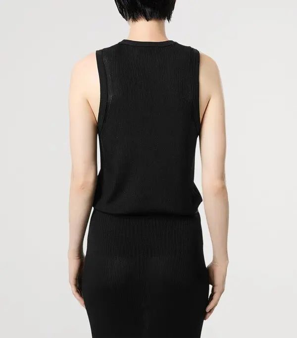 TOM FORD Micro-sequin Knitted Tank Top - Black