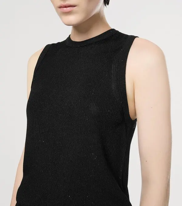 TOM FORD Micro-sequin Knitted Tank Top - Black