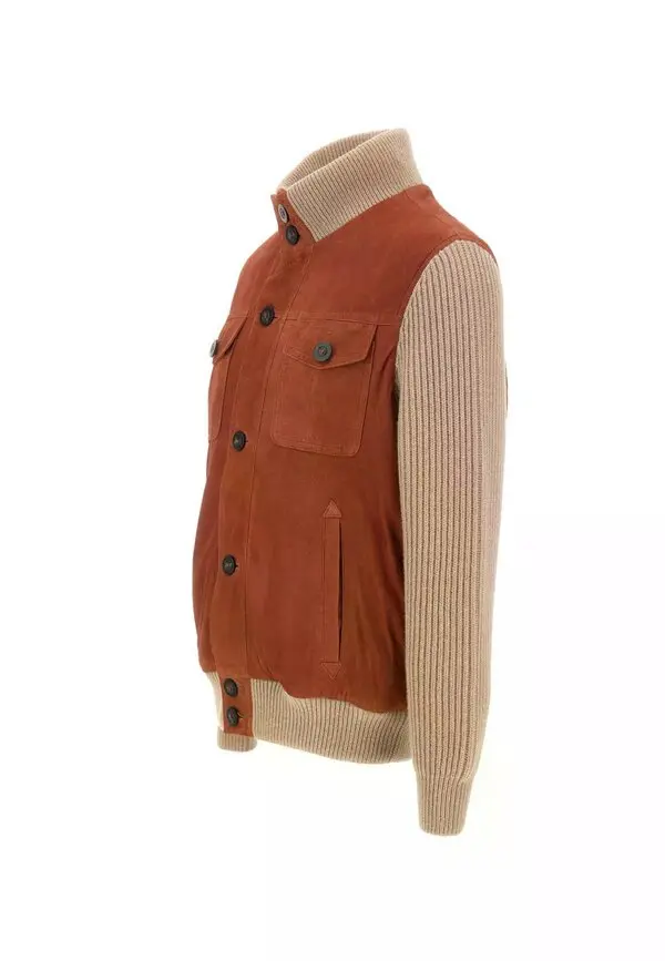 VOLFAGLI FIRENZE Suede And Knit Jacket
