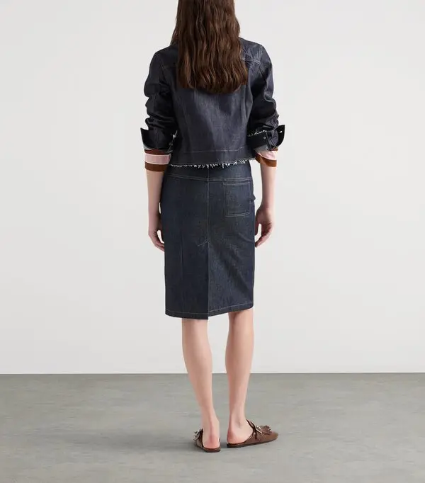 Prada Denim Midi Pencil Skirt