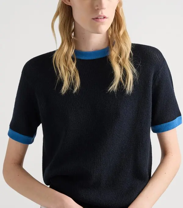 Prada Cashmere Short Sleeve Sweater