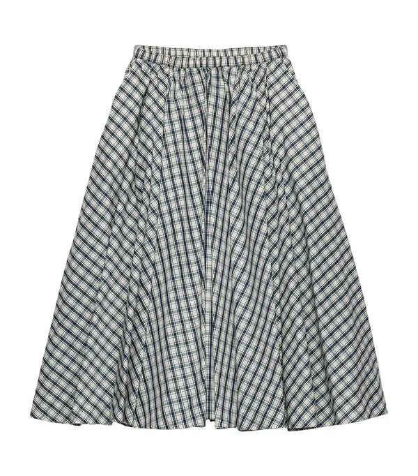 Prada Checked Midi Skirt - Neutral