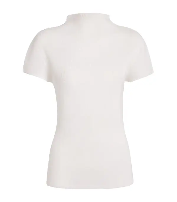 Issey Miyake High-neck Ribbed T-shirt - White