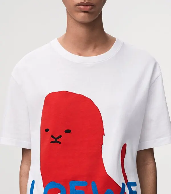 Loewe Cotton-blend Printed T-shirt - White