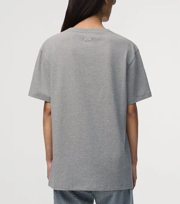 Loewe Cotton-blend Graphic Print T-shirt - Grey