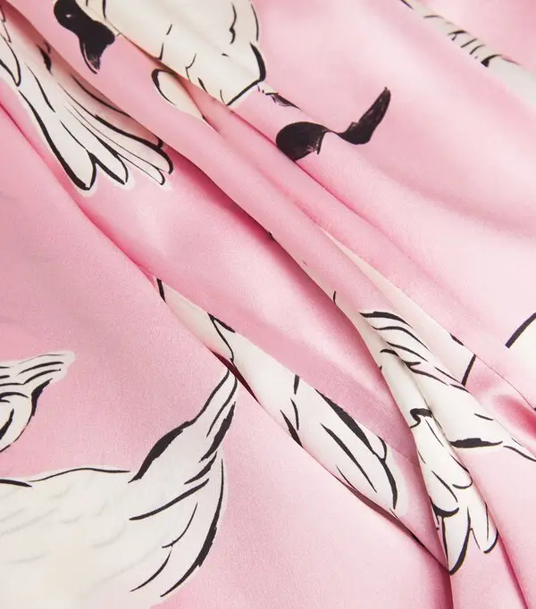 Olivia Von Halle Silk Lila Selene Swan Pyjamas - Pink