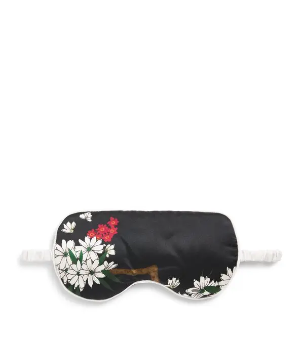 Olivia Von Halle Silk Audrey René Eye Mask - Black