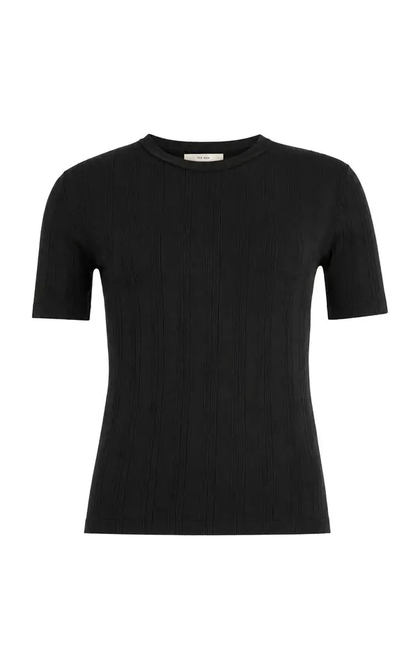 THE ROW Ribbed Cotton T-shirt - Black