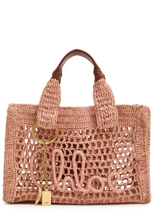 Chloé Banana Mini Raffia Tote - Natural