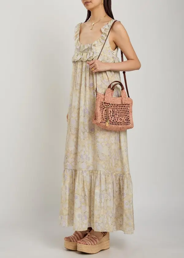 Chloé Banana Mini Raffia Tote - Natural