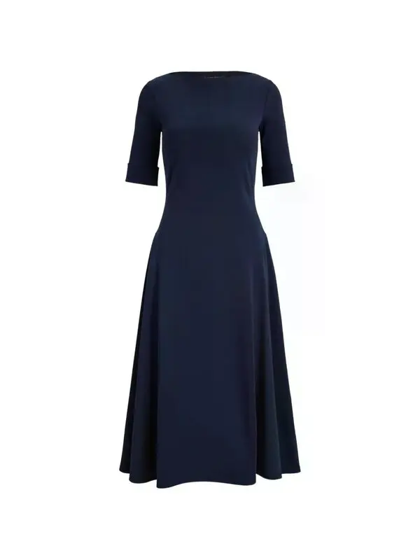 Ralph Lauren Rib-knit Stretch Cotton Midi Dress - Blue