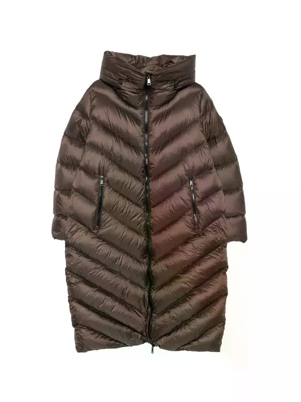 SERGIO MORETTI FIRENZE Quilted Hooded Coat - Brown