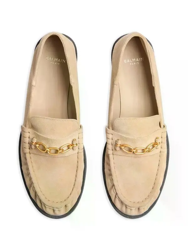 Balmain Sync Suede Leather Loafers
