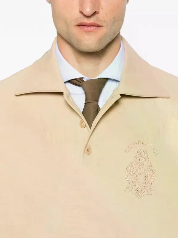 Casablanca Embroidered Raglan-sleeve Polo Shirt - Neutrals