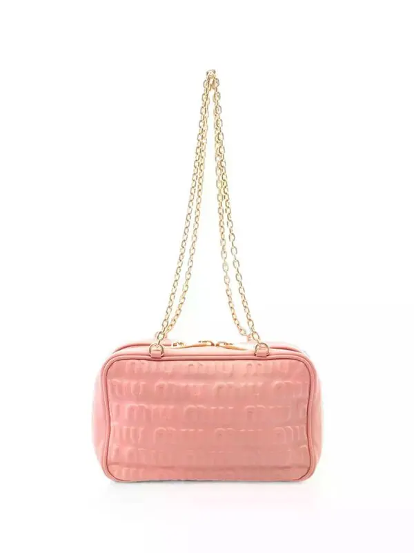 Miu Miu Embossed Logo Shoulder Bag - Pink