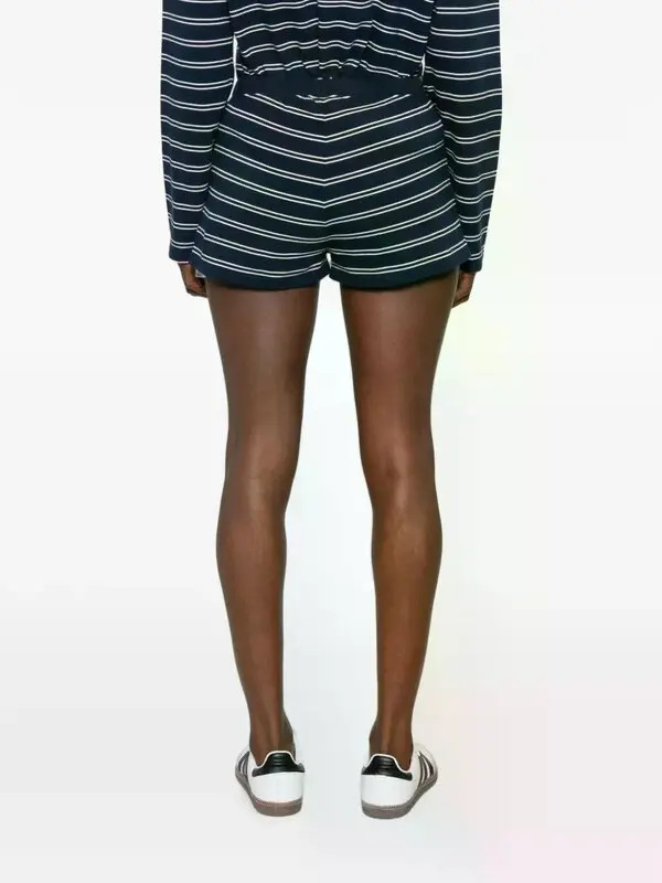 Sporty & Rich Striped Logo-embroidered Shorts