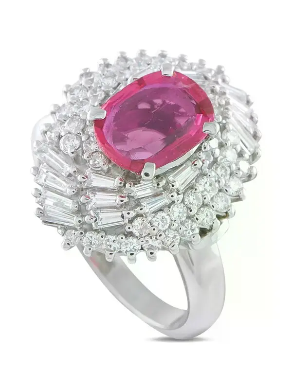 LB EXCLUSIVE Platinum Ruby And Diamond Ring - Silver