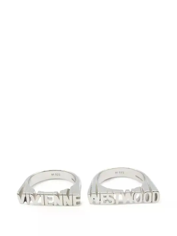 VIVIENNE WESTWOOD 20s Essex Logo-lettering Rings - Silver