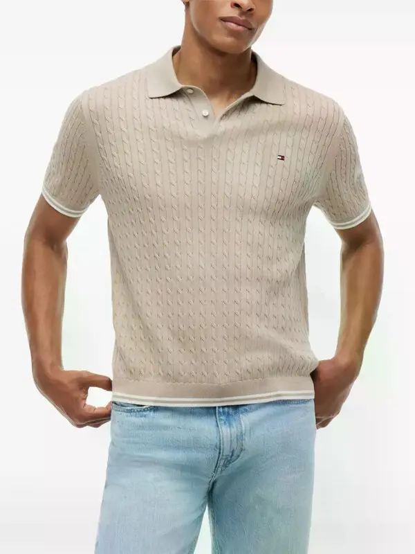 Tommy Hilfiger Cable-knit Short-sleeve Polo Shirt