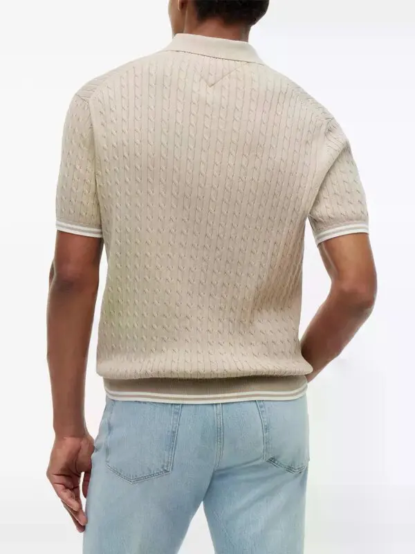 Tommy Hilfiger Cable-knit Short-sleeve Polo Shirt