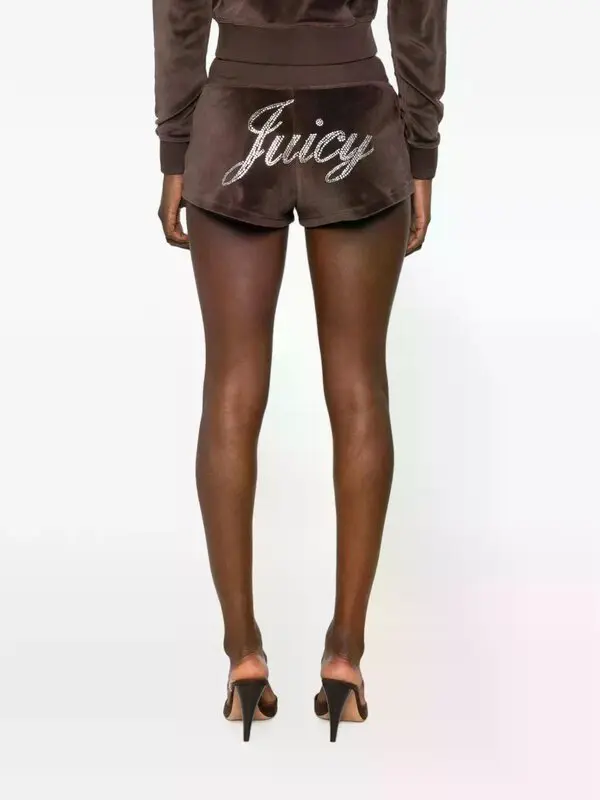 Sporty & Rich Juicy Couture Velour Shorts - Brown