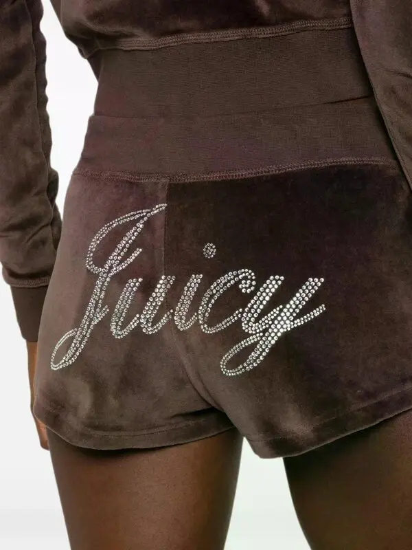 Sporty & Rich Juicy Couture Velour Shorts - Brown