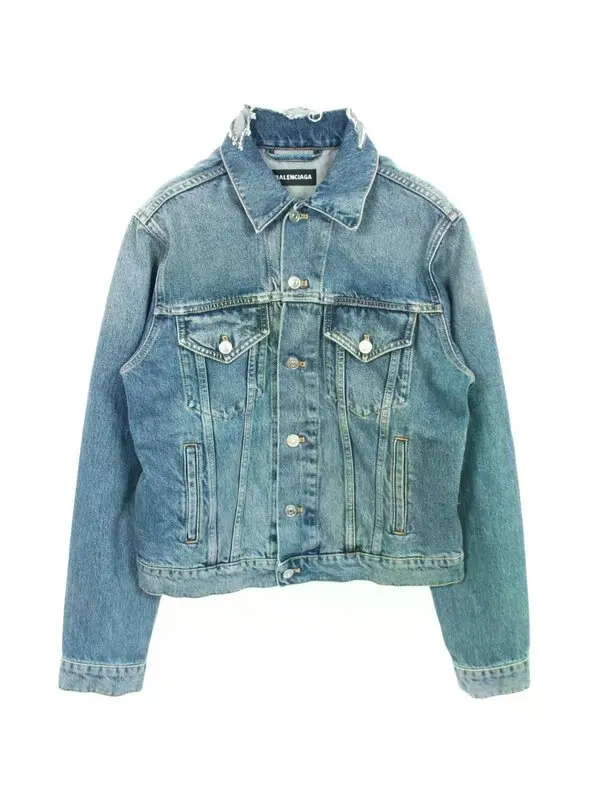 Balenciaga 2010s Campaign Logo Denim Jacket - Blue