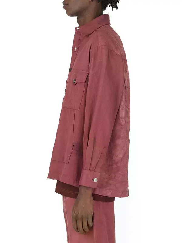 ALIVE & MORE Marbled-motif Front-button Shirt Jacket