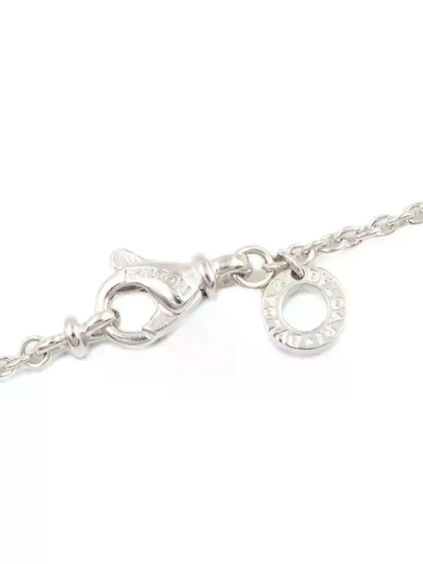 BVLGARI B.zero1 18k White Gold Pendant Cable-link Chain Necklace