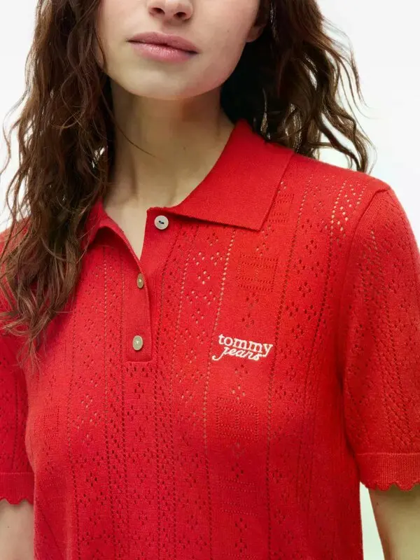 Tommy Hilfiger Pointelle Knit Scalloped Edge Sweater