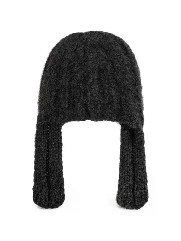 MAISON MARGIELA Cable Knit Beanie Hat - Grey