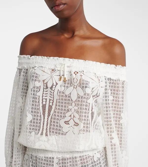 Melissa Odabash Tully Crochet Cotton-blend Jumpsuit - White
