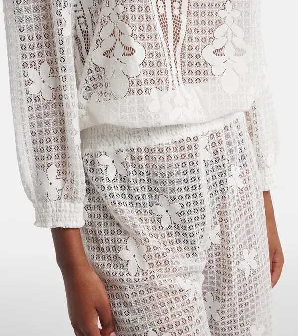 Melissa Odabash Tully Crochet Cotton-blend Jumpsuit - White