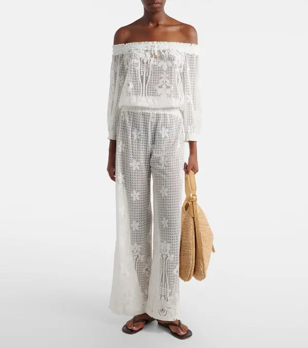 Melissa Odabash Tully Crochet Cotton-blend Jumpsuit - White