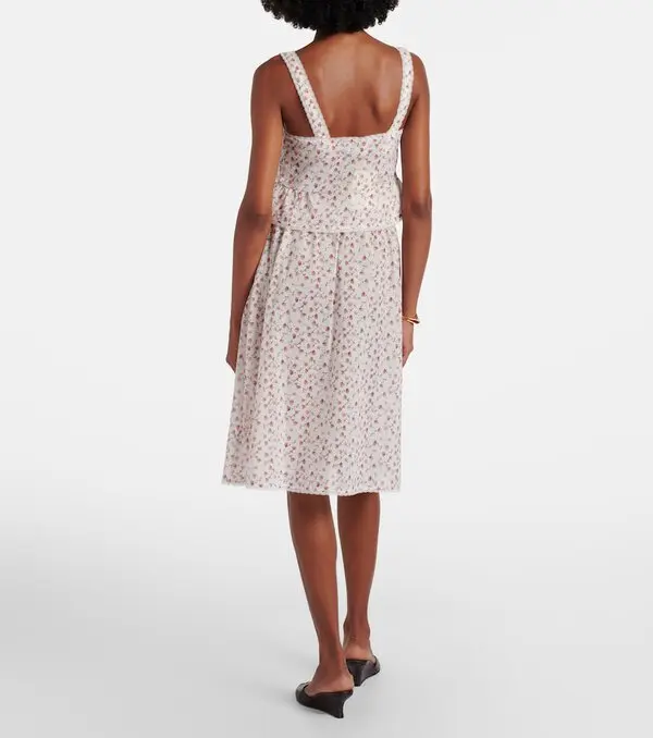 Posse Charlotte Floral Cotton Midi Skirt