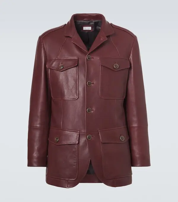 Brunello Cucinelli Leather Field Jacket