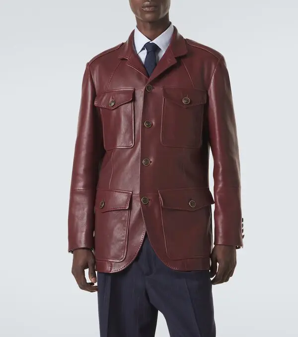 Brunello Cucinelli Leather Field Jacket