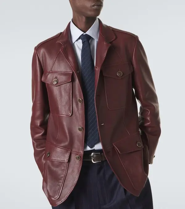 Brunello Cucinelli Leather Field Jacket