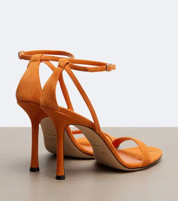JIMMY CHOO Moza Suede Sandals - Orange