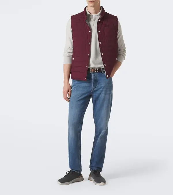 Brunello Cucinelli Fabric And Leather Trimmed Lace-up Sneakers