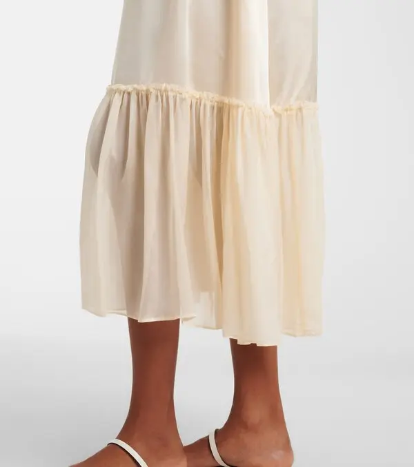 Ulla Johnson Marielle Ruched Silk Midi Dress