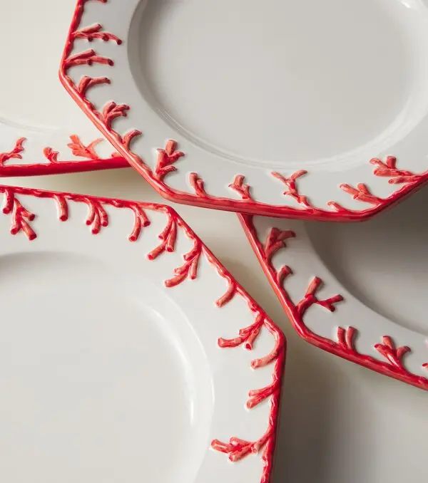 LES-OTTOMANS Set Of 4 Ceramic Dinner Plates