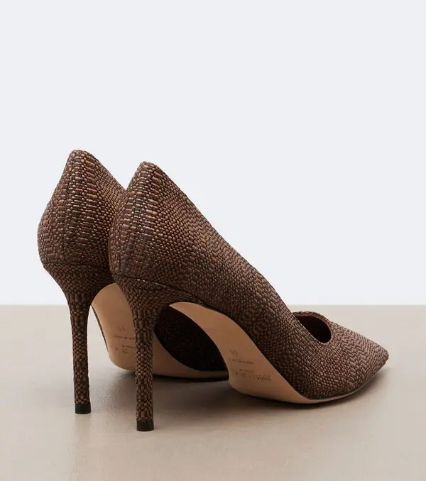 JIMMY CHOO Romy Woven Pointed Toe High Heel Pumps