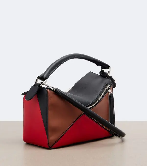 Loewe Puzzle Lion Intarsia Small Shoulder Bag - Multicoloured