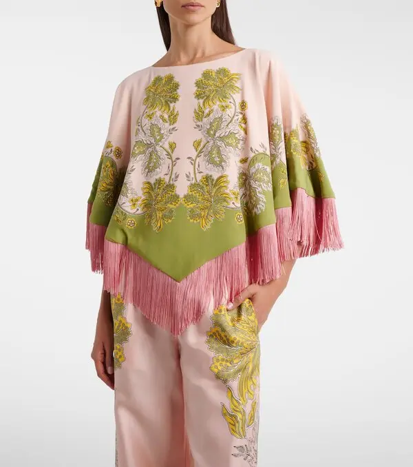 La DoubleJ Swathe Placée Reversible Satin Poncho