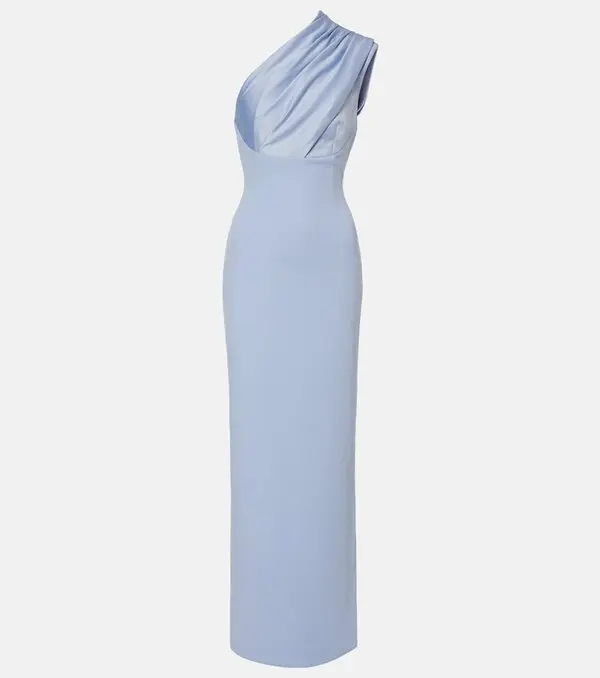 Solace London Gracie One-shoulder Gown - Blue