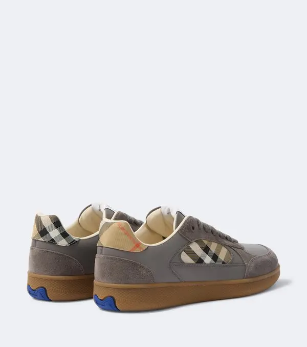 Burberry Terrace Leather And Suede Sneakers