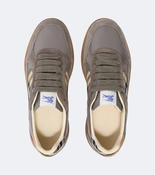 Burberry Terrace Leather And Suede Sneakers