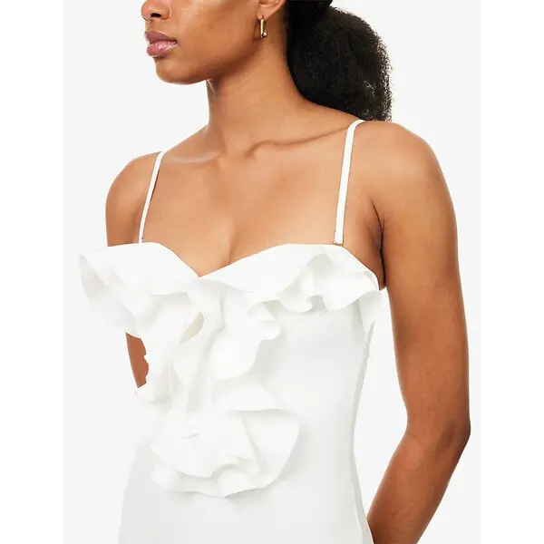Zimmermann Frill Plunge Swimsuit - Ivory